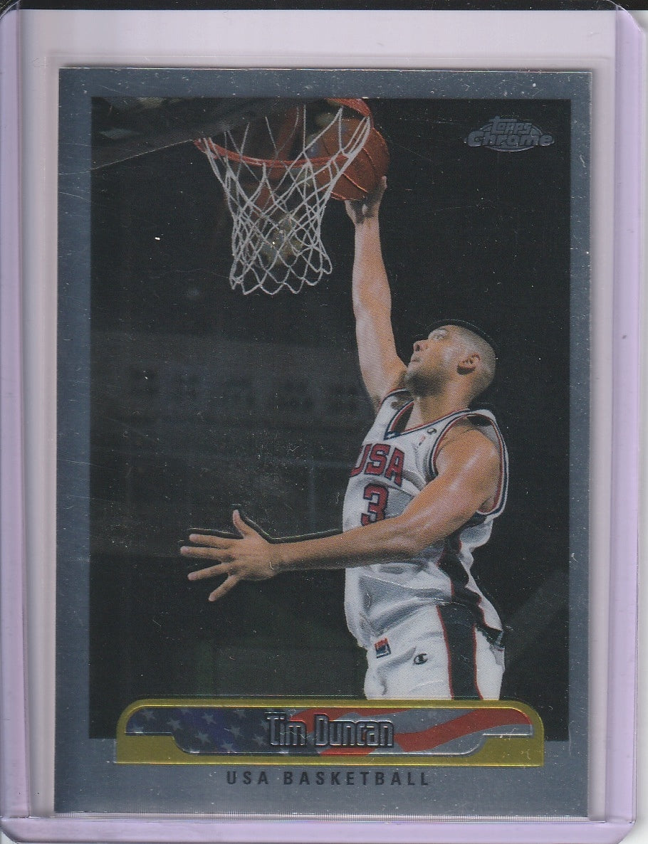 1999-00 Toops Chrome Basketball - Tim Duncan 'USA' – Hobby Life NZ